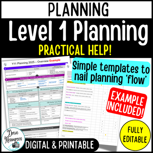 NCEA English Level 1 programme planning help | Drive Resources