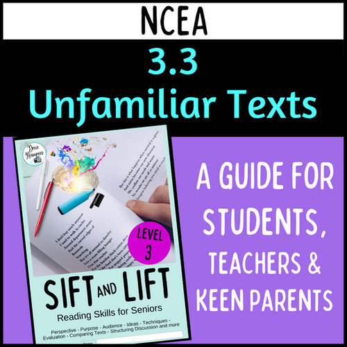 3.3 Unfamiliar Texts - 'Sift and Lift' - Study Guide | Drive Resources