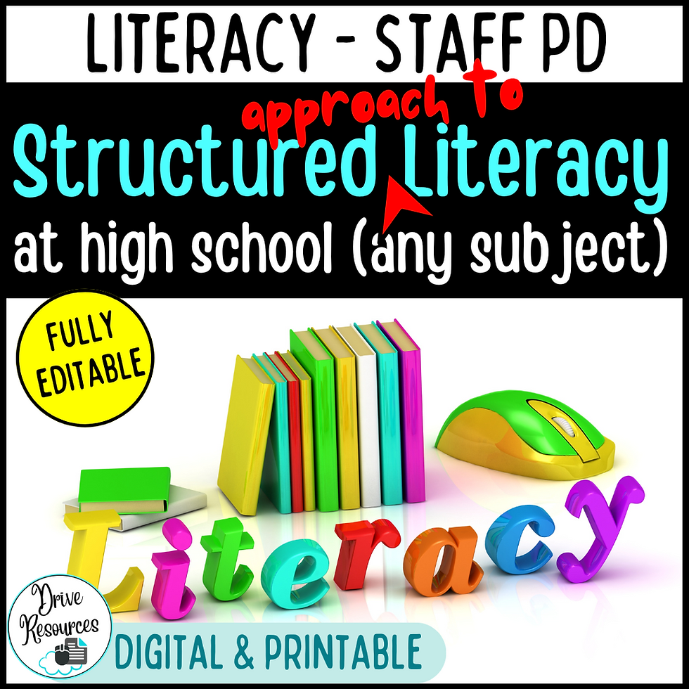Structured Literacy Approach at High School - Professional Learning ...