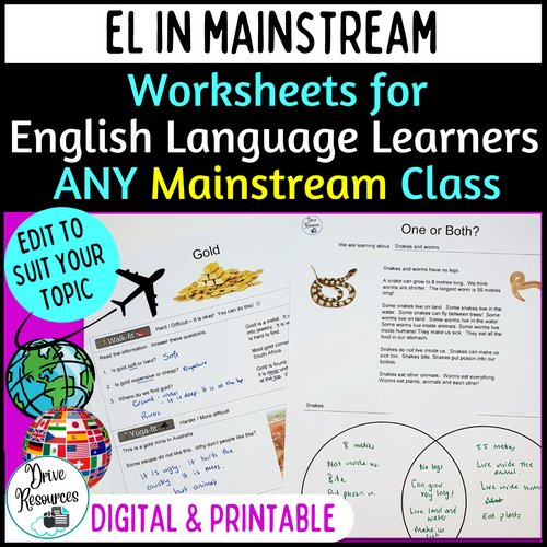Worksheets for the International - EL - Student in your MAINSTREAM ...