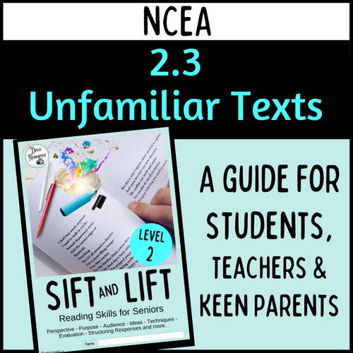2.3 Unfamiliar Texts - 'Sift and Lift' - Study Guide | Drive Resources