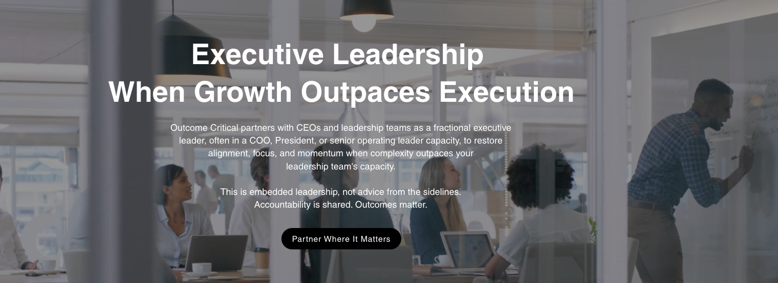 Outcome Critical | fractional executive leadership