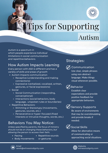 Tips for Supporting Autism | witnesstodignity