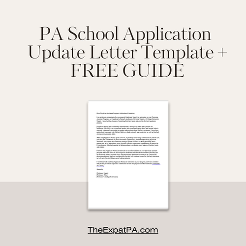 PA Program Application Update LetterTemplate | The Expat PA