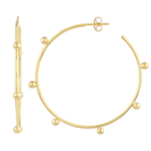 Round Beaded Wire Post Hoops | Ericas