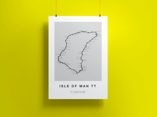 IOM TT Mountain Course Road Racing Circuit Map LIGHT | Trakside Design
