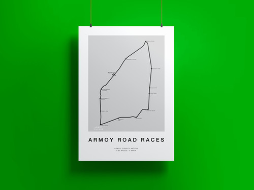 Armoy Road Races Motorbike Track Circuit Map Poster | Trakside Design