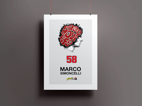 Marco Simoncelli Quote Race Your Life MotoGP Racing Poster | Trakside Design