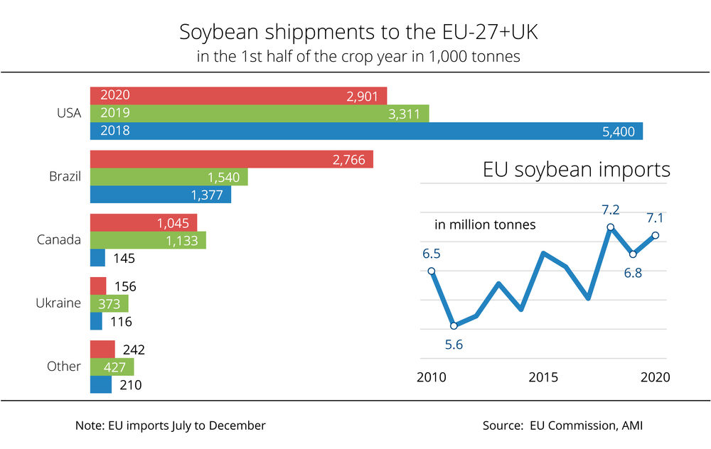 EU soybean imports from US dwindle