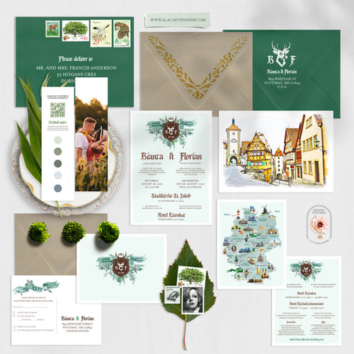 Germany Rothenburg Bilingual German Watercolor Destination Wedding ...