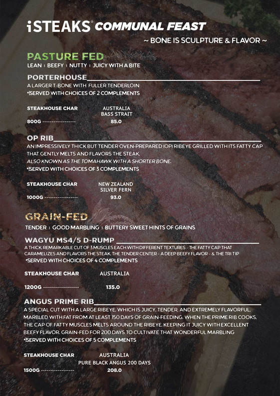 DINE-IN MENU | iSTEAKS