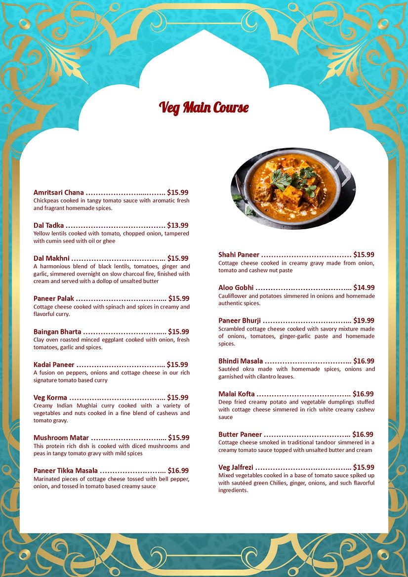 Menu | Indish Moncton