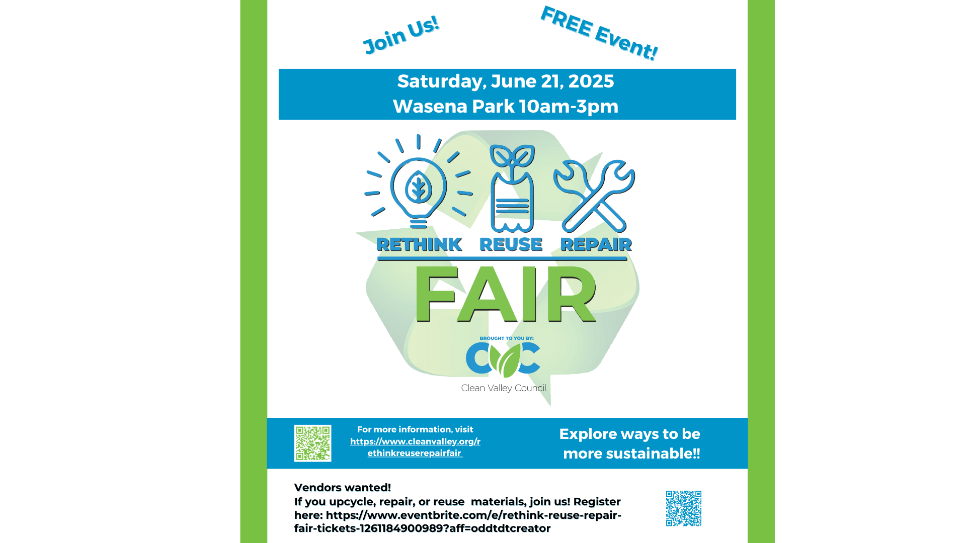 Rethink, Reuse, Repair Fair | Cleanvalley