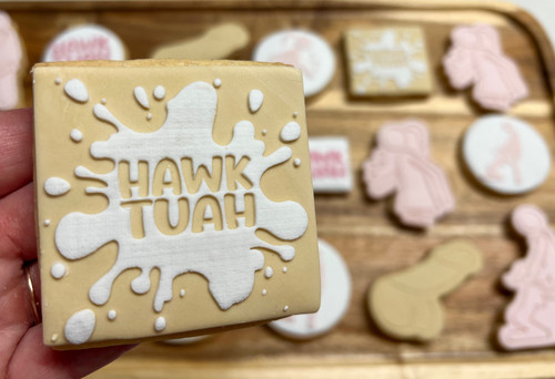 'Hawk Tuah' Splatter Raised Stamp | Blue Fox Designs