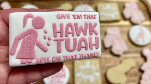"Give 'em that Hawk Tuah Spit on that thang! Raised Stamp and Cookie ...