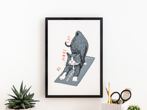'Be More Cat' Screen Print | annapalamardesigns
