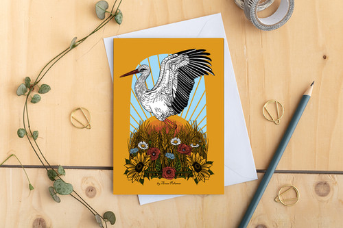 White Stork Card | annapalamardesigns