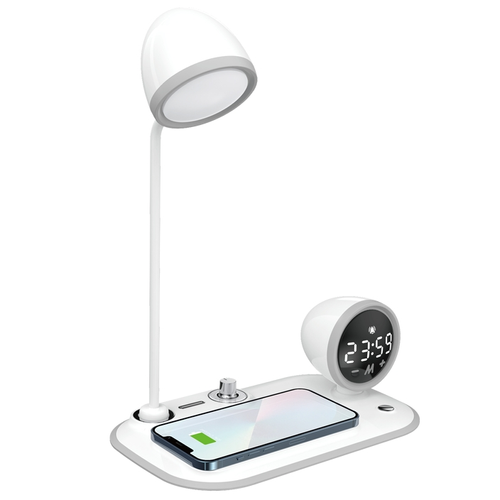 LAX 3-In-1 Power Station 15W Wireless Charging Bedside Clock Led Lamp ...