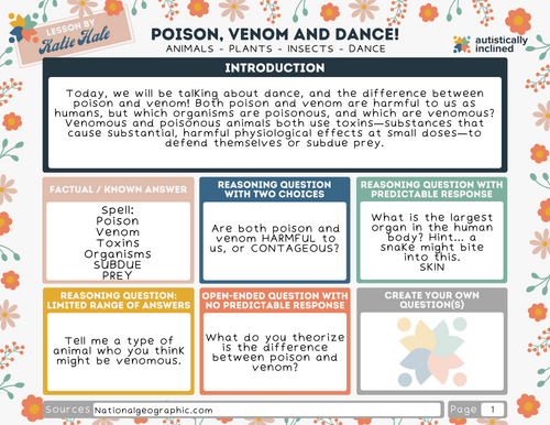 Poison, Venom and Dance | AutisticallyInclined