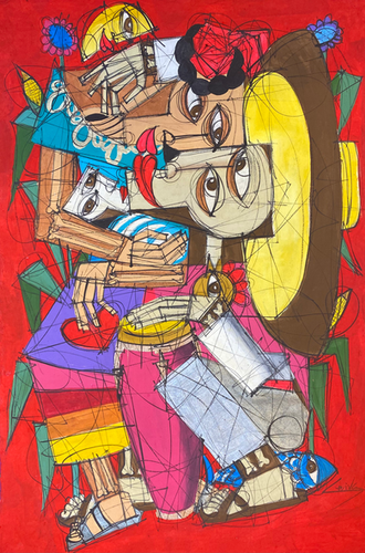 “Bien apretaditos” - “Mexican Cubist” - amate paper- O. Leiva | Gastón ...