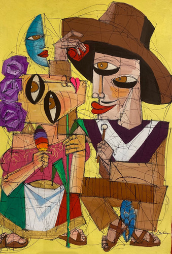 “Un acto de amor”- “Mexican Cubist" - amate paper- O. Leivaaoe | Gastón ...