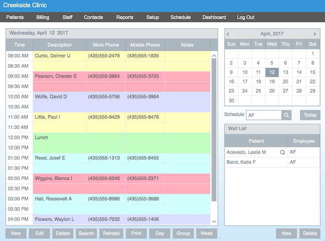 New Appointment Wait List