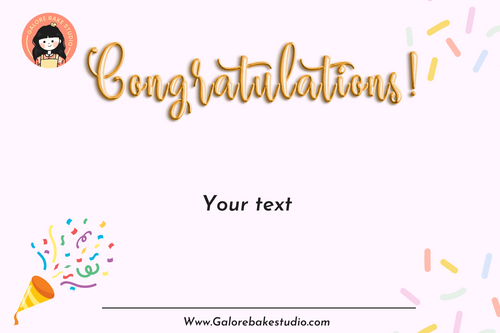 'Congratulations' message card | Galore Bake Studio