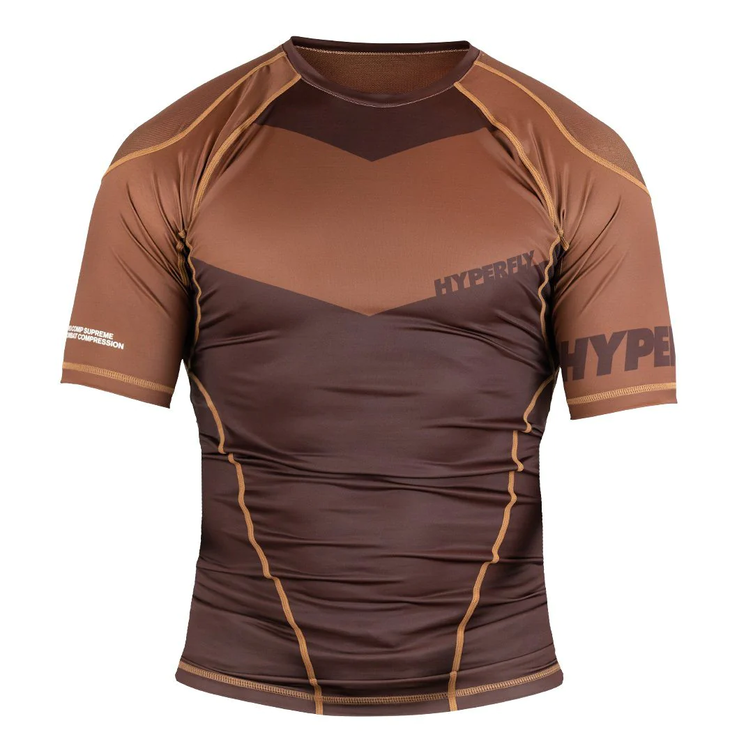 Rash Guard Hyperfly S/S Ranked Supreme - Marrom | Fighters Brasil