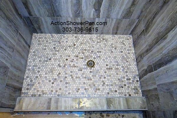 Custom Shower Pans Denver,CO|Cement Poured and Tiled-Action Shower Pan ...