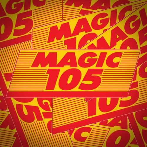 Magic 105 KMJX Little Rock Vintage Retro Radio Yellow & Red Logo ...