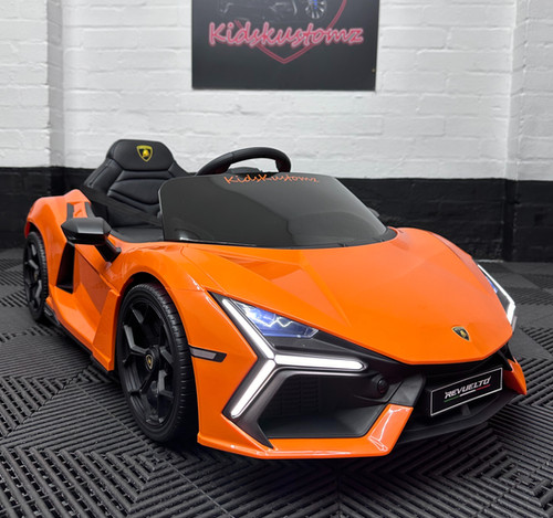 Lamborghini Revuelto Orange- 12V Electric Ride On | KidsKustomz