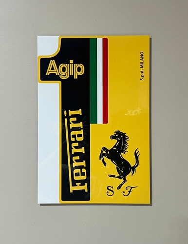 Ferrari Agip Racing Vintage Style Sign | Press Monster