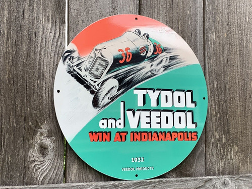 Tydol & Veedol Indy 500 Vintage Style Sign | Press Monster