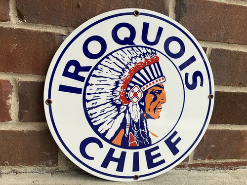 Iroquois Indian Chief Vintage Style Metal Steel Sign | Press Monster