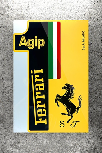 Ferrari Agip Racing Vintage Style Sign | Press Monster