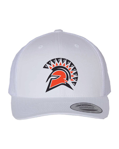 Spartan Six-Panel Retro Trucker Cap - White | Designs Now