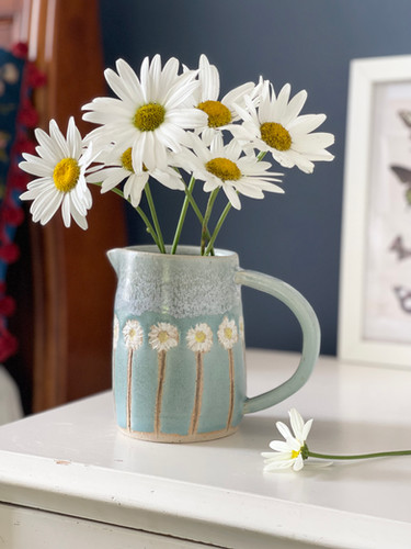 Daisy Pottery Jug in Sage | Thoughtful Potter