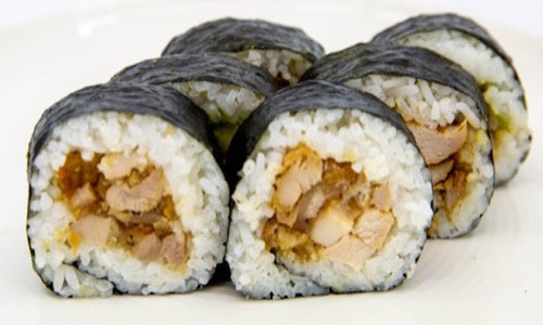 teriyaki chicken sushi - 3pc + crispy chicken sushi - 3pc | Hello sushi ...