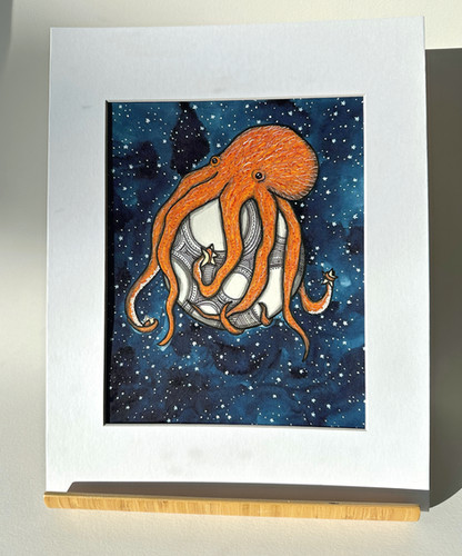 Octopus Moon Outerwater Underspace Original | Art by Hailey Morgan