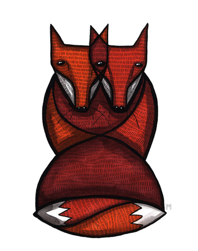 Double Fox Print | Art by Hailey Morgan