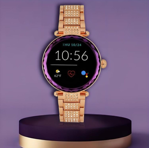 GEN 17 Smartwatch Golden Chain Strap with 1.28" Amoled Display | BT ...