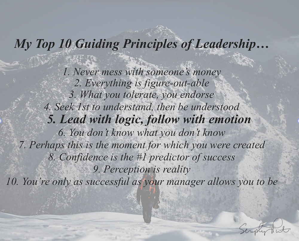Guiding Principle #5: "Lead with Logic, Follow with Emotion"