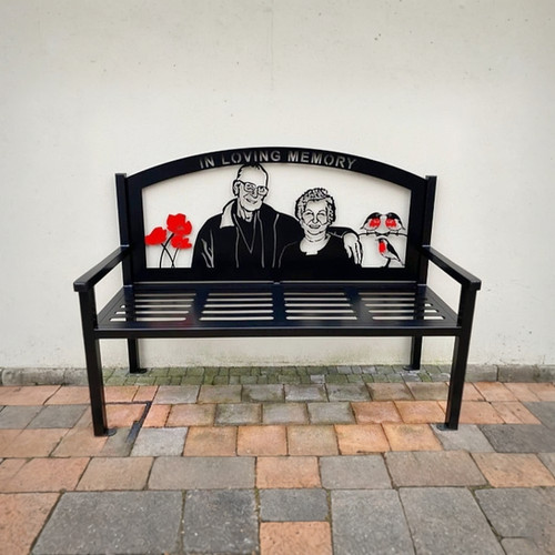 Custom Memorial Bench – Personalised Tribute Bench with Image & Text ...