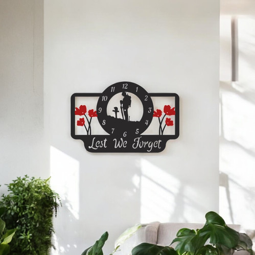 Lest We Forget Soldier Memorial Wall Clock – Military Remembrance ...
