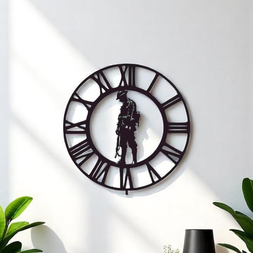 Lest We Forget Roman Numeral Memorial Wall Clock – Fallen Soldier | Gd ...