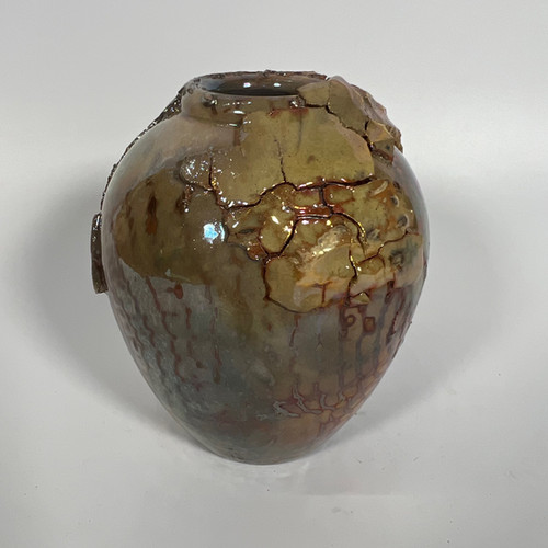 Raku Luster Vessel 4.75" x 4" | vicentegarciaart