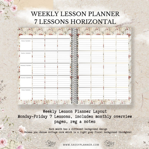 2026/2027 'Weekly (7) Lesson Planner' New Layout | The Sassy Planner