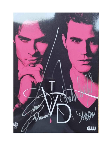 A3 Vampire Diaries Poster Signed by Paul Wesley and Ian Somerhalder ...