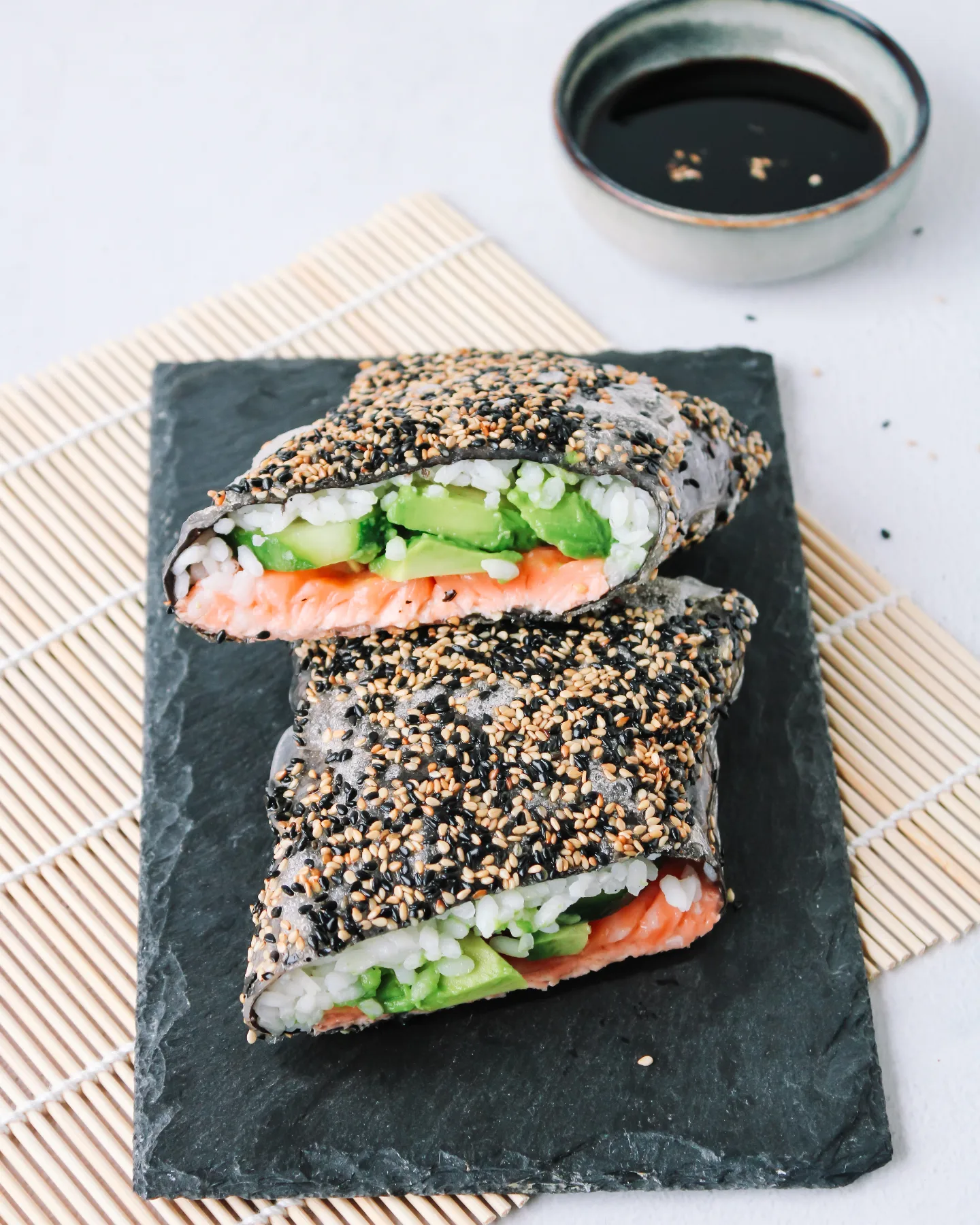 Crispy sesame sushi sandwich