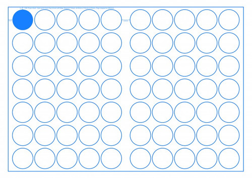 SRA3 Digital Sheets 40mm Circles 70UP Gloss or Matt | Print ONE